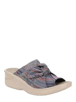 LIFESTRIDE Bzees Smile Wedge Slide Sandal - Vacation Stripe