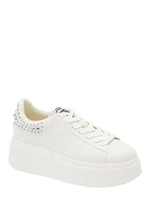 Ash Ash Moby Platform Sneakers White/black/silver Leather