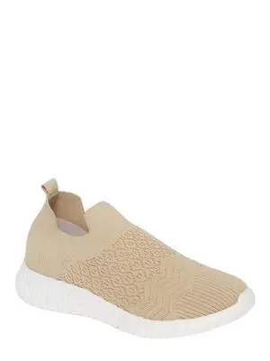 DAVID TATE Tiptop Knit Sneakers - Taupe Stretch Fabric