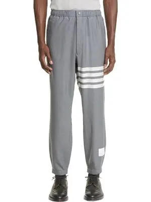 Thom Browne 4-bar Wool Track Pants - Med Grey