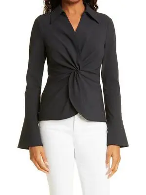 Cinq À Sept Mckenna Knot Waist Shirt - Black
