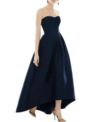 Alfred Sung Alfred Sung Strapless High-Low Ballgown Midnight