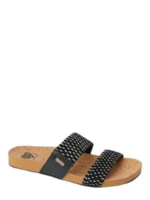 Reef Reef Cushion Vista Hi Slide Sandal Black Textile