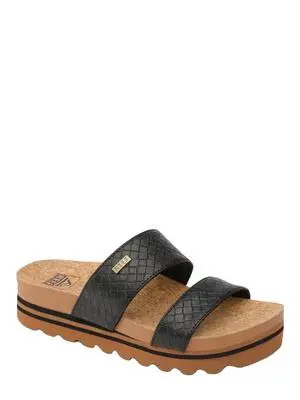Reef Reef Cushion Vista Hi Slide Sandal Black Wicker