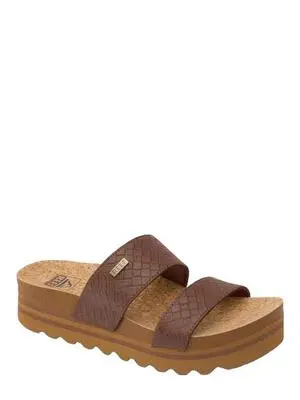 Reef Reef Cushion Vista Hi Slide Sandal Chocolate Wicker