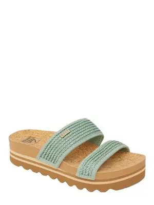 Reef Reef Cushion Vista Hi Slide Sandal Frosty Raffia