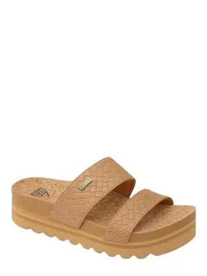 Reef Reef Cushion Vista Hi Slide Sandal Tan Wicker