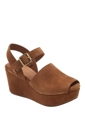 CHOCOLAT BLU Chocolat Blu Wagga Platform Wedge Sandal Brown Suede