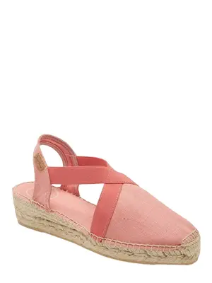 TONI PONS Toni Pons Verona Espadrille Wedge Coral Fabric