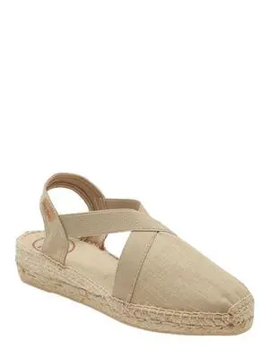 TONI PONS Verona Espadrille Wedge - Stone Fabric