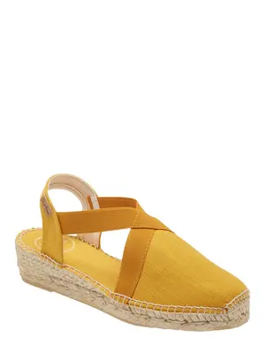 TONI PONS Toni Pons Verona Espadrille Wedge Yellow Fabric
