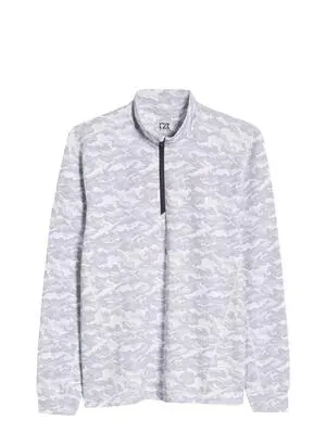 Cutter & Buck Traverse Camo Quarter Zip Pullover - Charcoal