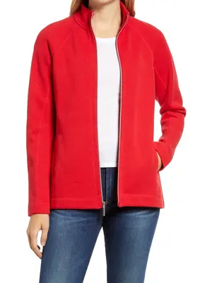 Tommy Bahama New Aruba Zip-up Stretch Cotton Jacket Tango Red