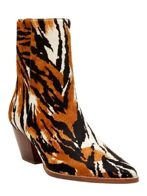 Matisse Matisse Caty Western Pointed Toe Bootie Brown Zebra