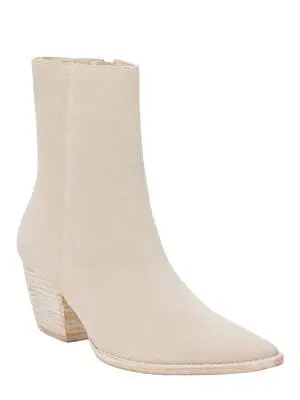 Matisse Matisse Caty Western Pointed Toe Bootie Ecru Suede