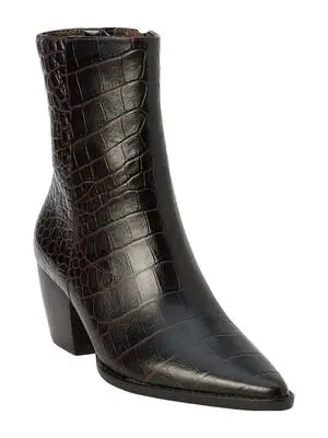 Matisse Matisse Caty Western Pointed Toe Bootie Espresso Croc