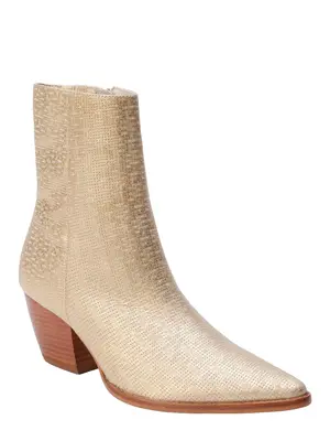 Matisse Matisse Caty Western Pointed Toe Bootie Gold Weave