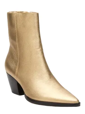 Matisse Matisse Caty Western Pointed Toe Bootie Gold