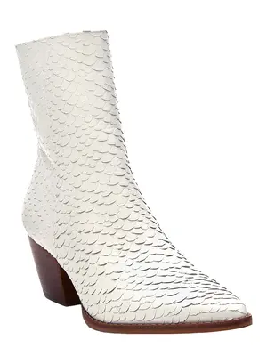 Matisse Matisse Caty Western Pointed Toe Bootie White/ Natural Leather