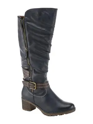 SPRING STEP SHOES Gemisola Knee High Boots - Navy Synthetic