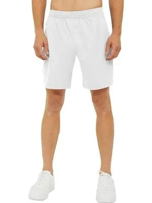 REDVANLY Byron Water Resistant Drawstring Shorts White
