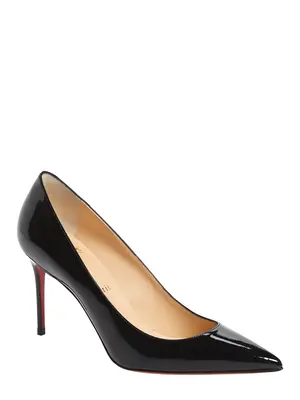CHRISTIAN LOUBOUTIN Christian Louboutin Pointed-Toe Pump Black Patent