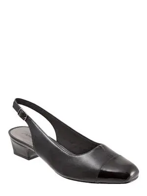 Trotters Trotters Dea Leather Slingbacks Black Leather/black Patent