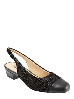 Trotters Trotters Dea Leather Slingbacks Black/black Leather