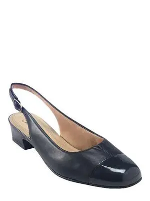 Trotters Trotters Dea Leather Slingbacks Navy Leather/navy Patent