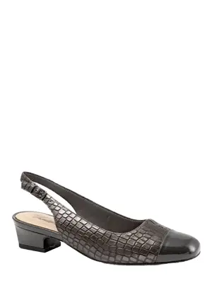 Trotters Trotters Dea Leather Slingbacks Pewter Leather