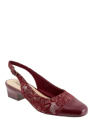 Trotters Trotters Dea Leather Slingbacks Sangria Flor