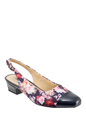 Trotters Trotters Dea Leather Slingbacks Wash Floral Leather