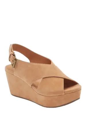 CHOCOLAT BLU Chocolat Blu Wim Platform Wedge Sandal Tan Suede