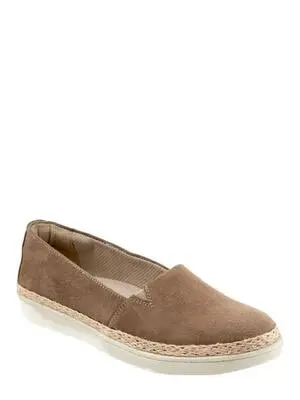 Trotters Accent Espadrille Slip-on Loafers - Taupe Suede