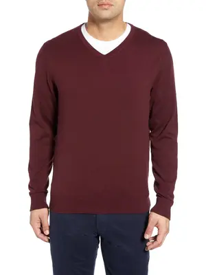 Cutter & Buck Cutter & Buck Lakemont V-Neck Sweater Bordeaux