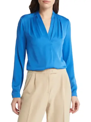 Kobi Halperin KOBI HALPERIN Nellie Stretch Silk Georgette Top Admiral