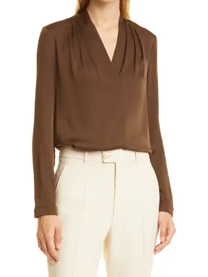 Kobi Halperin KOBI HALPERIN Nellie Stretch Silk Georgette Top Briar