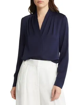 Kobi Halperin Nellie Stretch Silk Georgette Top - Midnight Blue