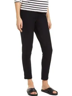 ANGEL MATERNITY Over The Belly Crop Slim Maternity Pants - Black