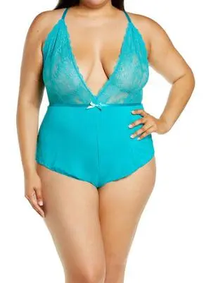 OH LA LA CHERI Plunge Neck Lace Teddy - Lapis
