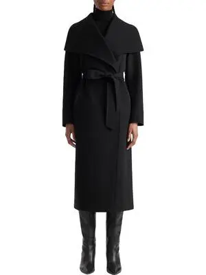 Mackage Mai Wool Wrap Coat - Black-cream
