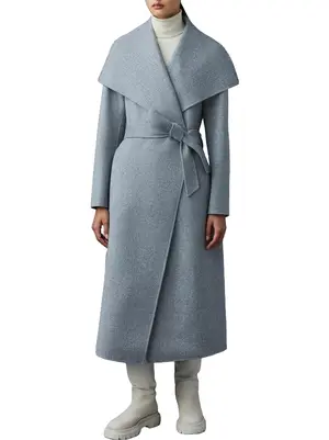 Mackage Mackage Mai Wool Wrap Coat Grey Melange