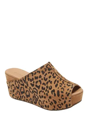 CHOCOLAT BLU Chocolat Blu Wynn Peep Toe Mule Brown Leopard Suede