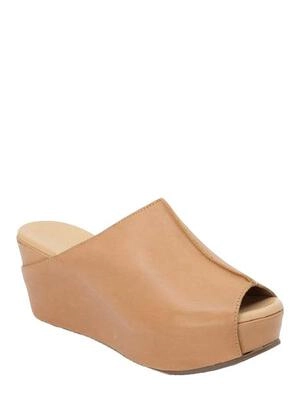 CHOCOLAT BLU Wynn Peep Toe Mule - Camel Leather