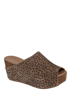 CHOCOLAT BLU Chocolat Blu Wynn Peep Toe Mule Leopard Suede