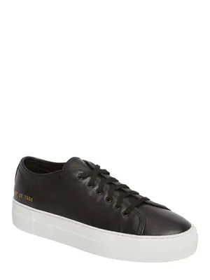 COMMON PROJECTS Common Projects Tournament Low Top Leather Sneaker Black