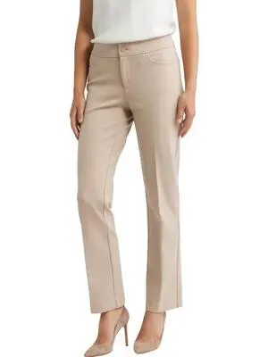 Anne Klein Compression Flare Leg Ponte Pants - Latte