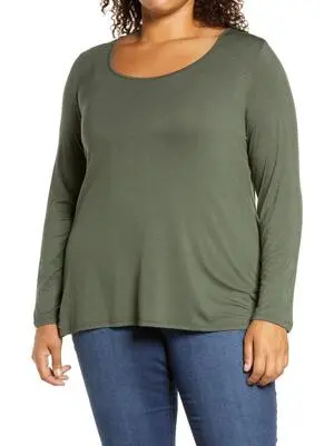 Loveappella Loveappella Twist Back Top Olive