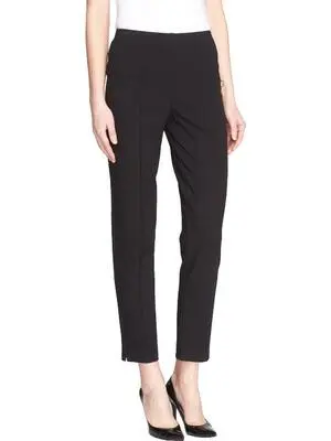 St. John Collection Ponte Knit Ankle Pants - Caviar