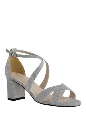 TOUCH UPS Audrey Block Heel Sandals - Silver